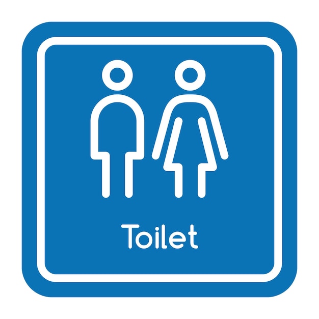 Restroom Sign with Gender-Neutral Symbols on Blue Background | Jiffy ...