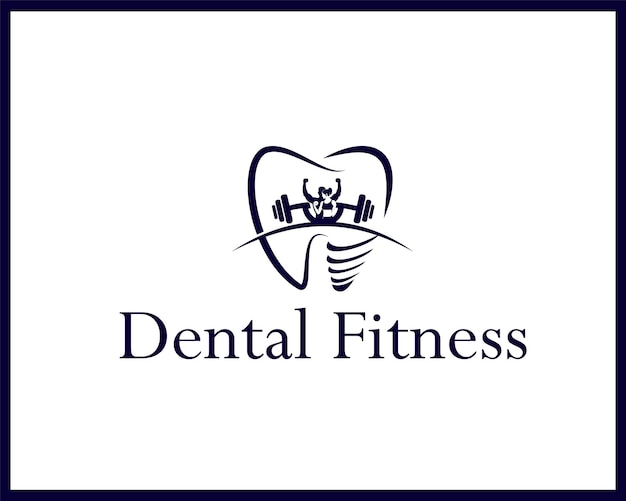 Powerful Dental Fitness Logo with Barbell and Tooth | Jiffy Designs
