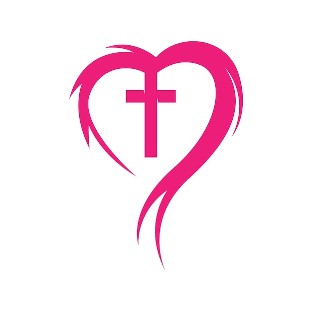 Vibrant Heart with Symbolic Christian Cross | Jiffy Designs
