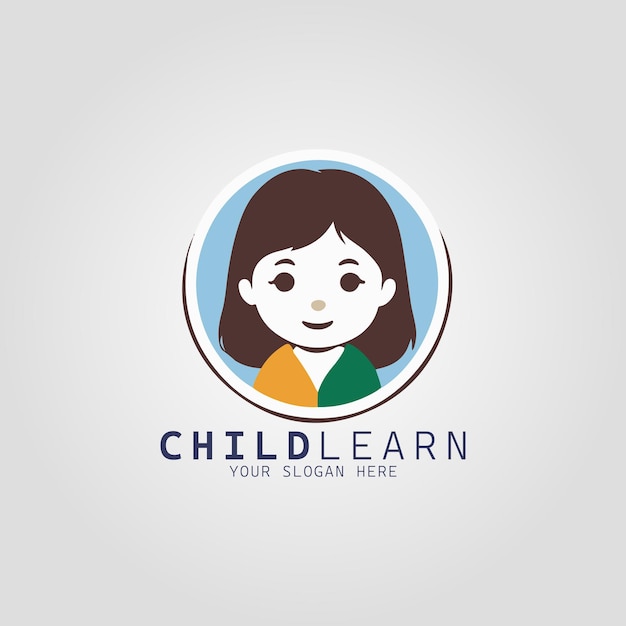 Cheerful Child's Learning Center Logo with Smiling Girl | Jiffy Designs
