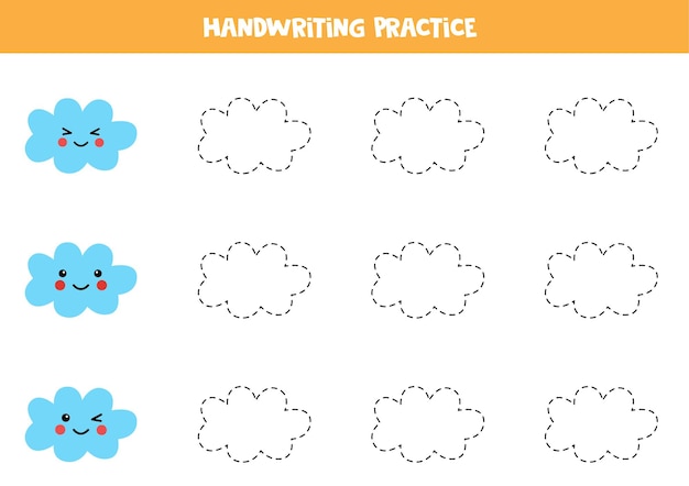 Adorable Cloud Shapes for Handwriting Practice | Jiffy Designs