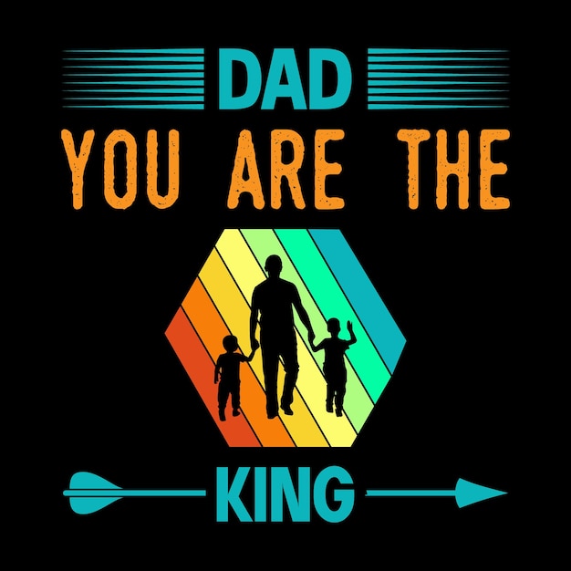 Retro Silhouette Father and Children Celebrating Fatherhood | Jiffy Designs