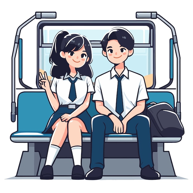 Cheerful Students Commuting on a Colorful School Bus | Jiffy Designs