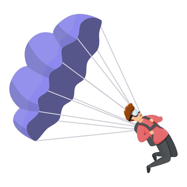 Skydiver Descending with Vibrant Purple Parachute | Jiffy Designs