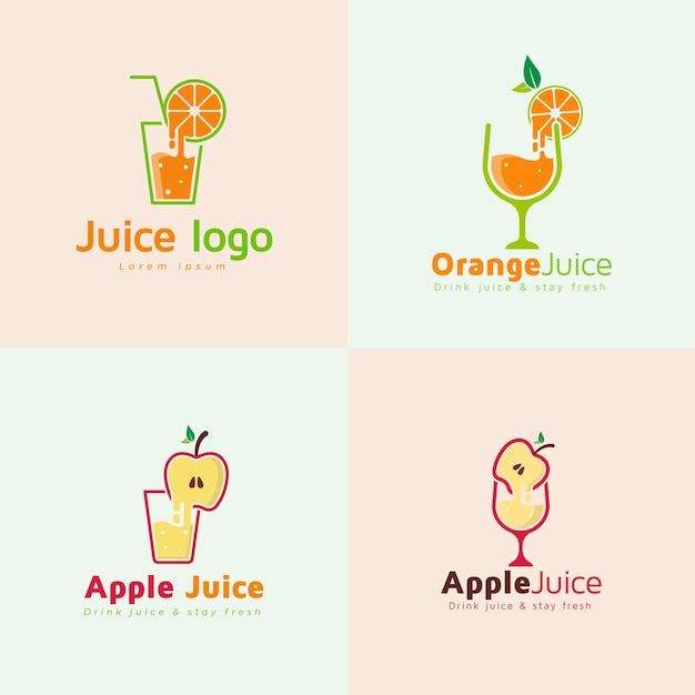 Vibrant Fruit Juice Logos with Playful Illustrations | Jiffy Designs