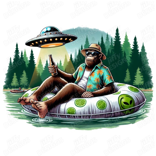 Alien Vacation Whimsical Illustration of Extraterrestrial Relaxing on ...