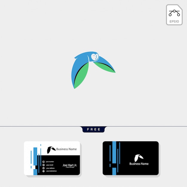 Minimalist Bird Logo with Gradient Colors and Brand Mockups | Jiffy Designs