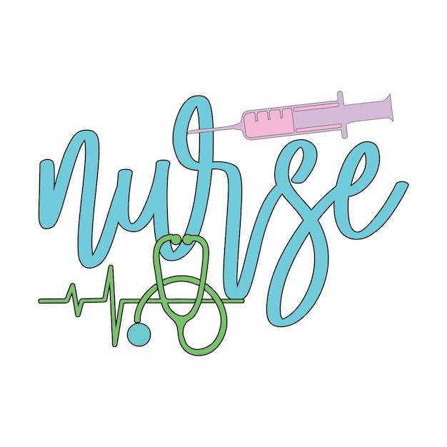 Vibrant Nurse Typography with Medical Symbols | Jiffy Designs