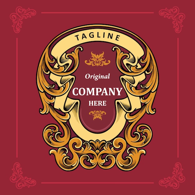 Elegant Ornamental Crest with Flourishing Designs and Text | Jiffy Designs