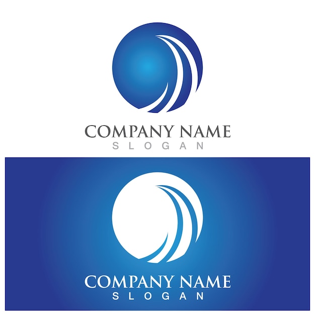 Elegant Blue Circular Logo with Dynamic Waves | Jiffy Designs