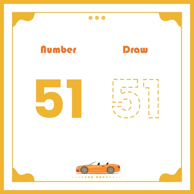 Vibrant Number 51 and Sleek Sports Car Illustration | Jiffy Designs