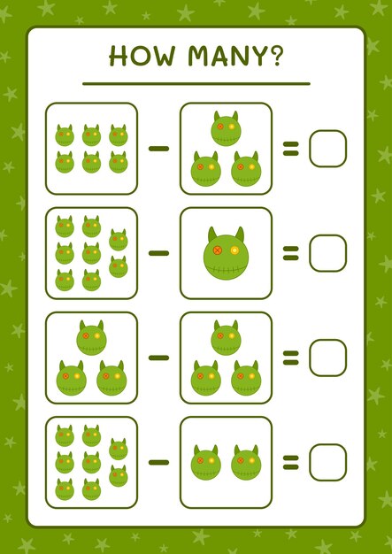 Counting Cute Green Cat Faces in Fun Math Puzzle | Jiffy Designs