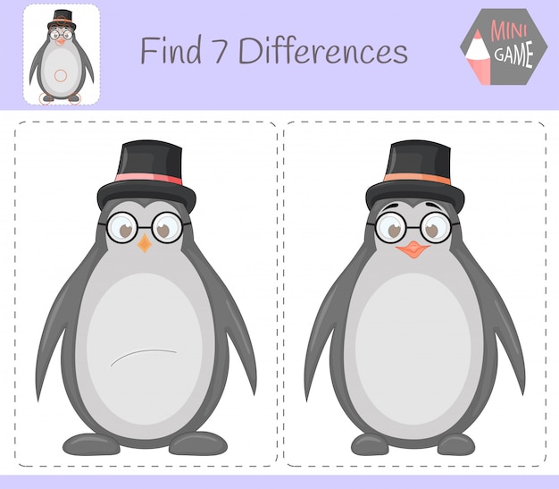Spot the 7 Differences in the Playful Penguin Images | Jiffy Designs