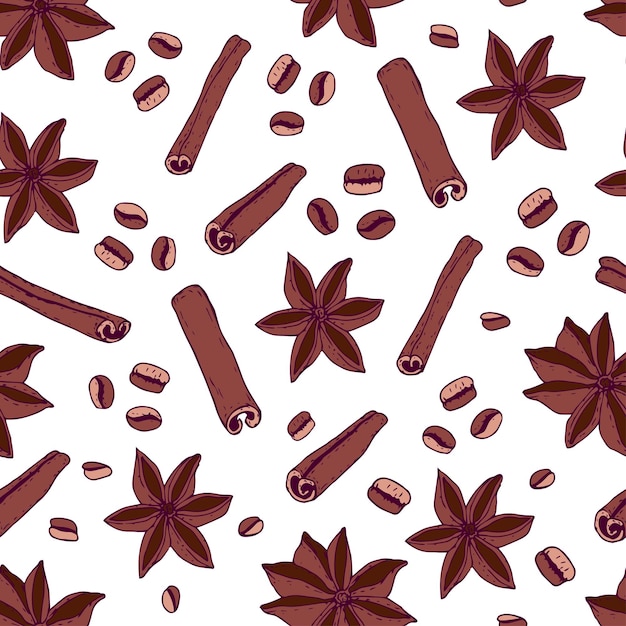 Vibrant Star Anise and Cinnamon Stick Pattern | Jiffy Designs