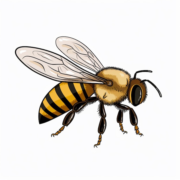 Detailed Illustration of a Vibrant Honey Bee | Jiffy Designs