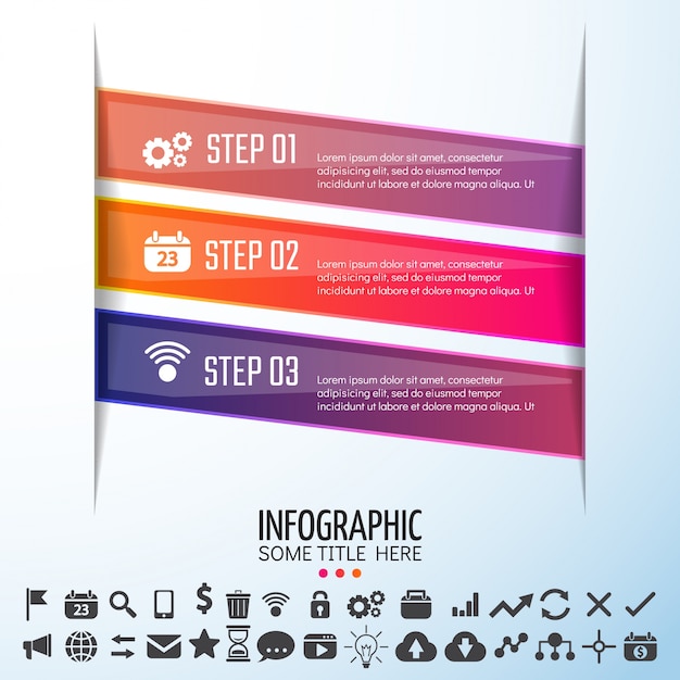 Vibrant Infographic Template with Step-by-Step Process Illustration ...