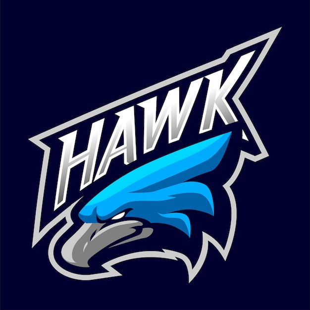 Fierce Hawk Mascot with Bold Typographic Logo | Jiffy Designs