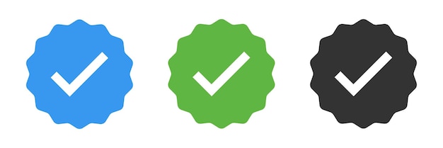 Diverse Checkmark Badges in Blue, Green, and Black | Jiffy Designs