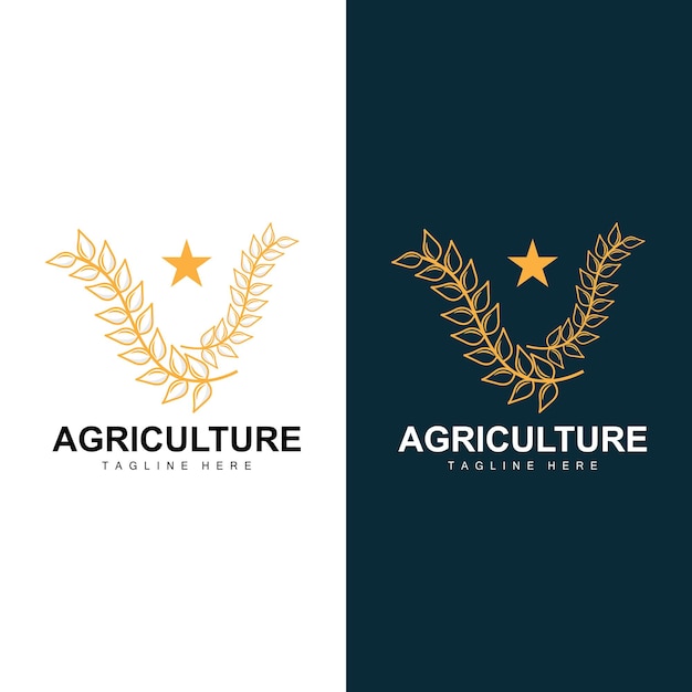 Elegant Agricultural Emblem with Golden Laurel Wreath and Star | Jiffy ...
