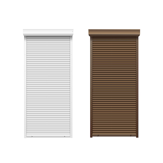 Contrasting Roller Shutter Designs in White and Brown | Jiffy Designs