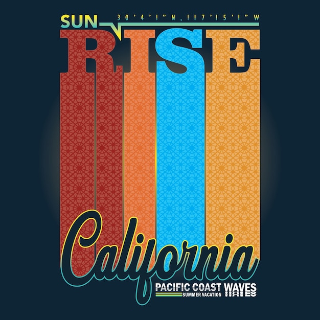 Retro-Inspired 'Sun Rise California' Graphic Design | Jiffy Designs