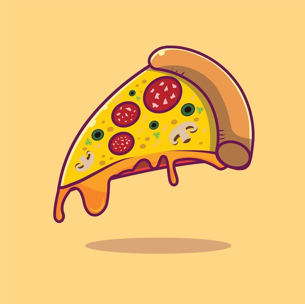 Delectable Pizza Slice with Vibrant Toppings | Jiffy Designs
