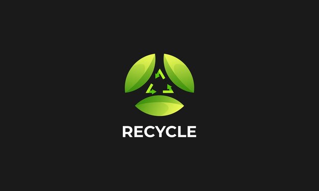Minimalist Recycle Symbol with Leaf Accents | Jiffy Designs
