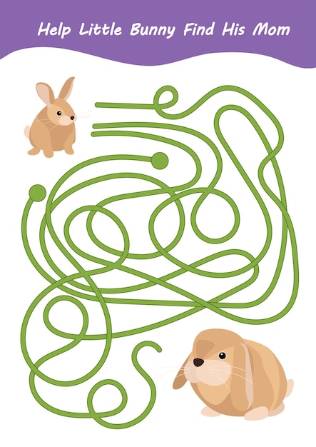 Adorable Bunnies Navigating a Whimsical Maze | Jiffy Designs