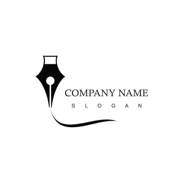 Elegant Fountain Pen Logo with Flowing Calligraphic Flourish | Jiffy ...