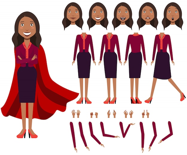 Stylized Female Character Illustrations with Diverse Wardrobe and Poses ...