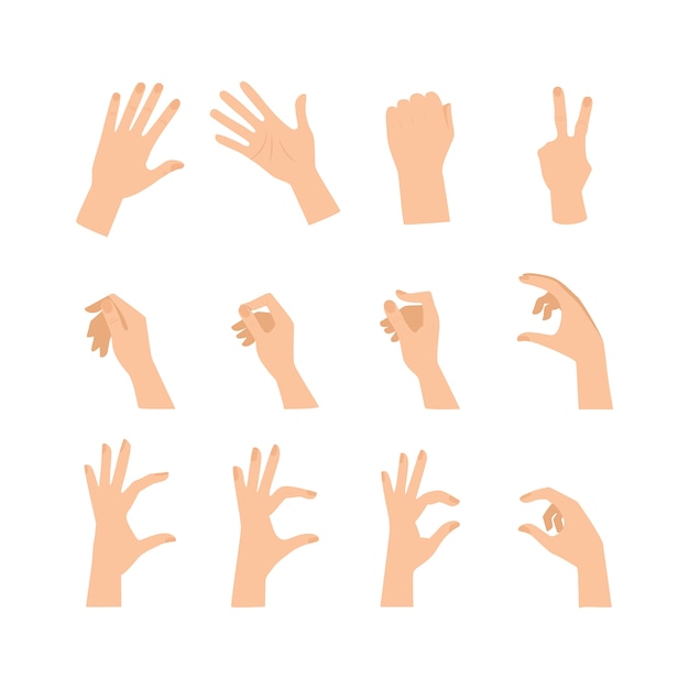 Diverse Hand Gestures and Poses in Minimalist Style | Jiffy Designs