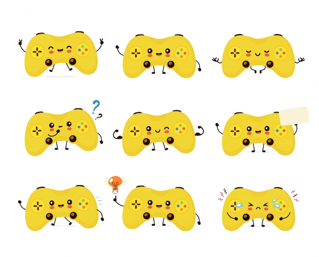 Adorable Collection of Cheerful Gaming Controllers with Expressive ...