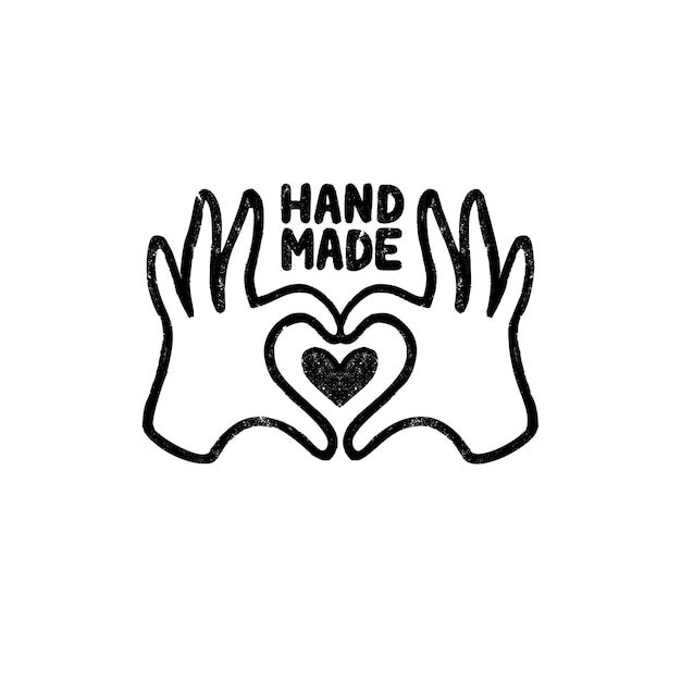 Handcrafted Heart Emblem in Hands Silhouette | Jiffy Designs