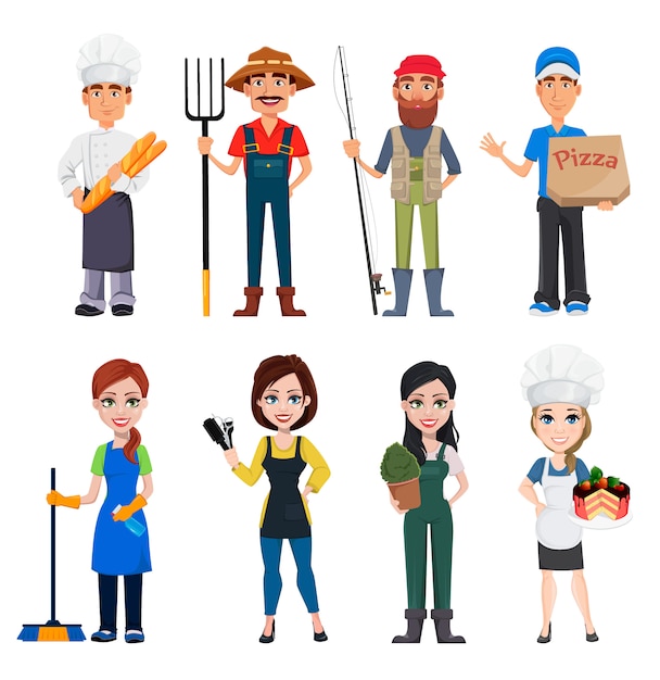 Diverse Occupations: Professions and Trades Represented in Colorful ...