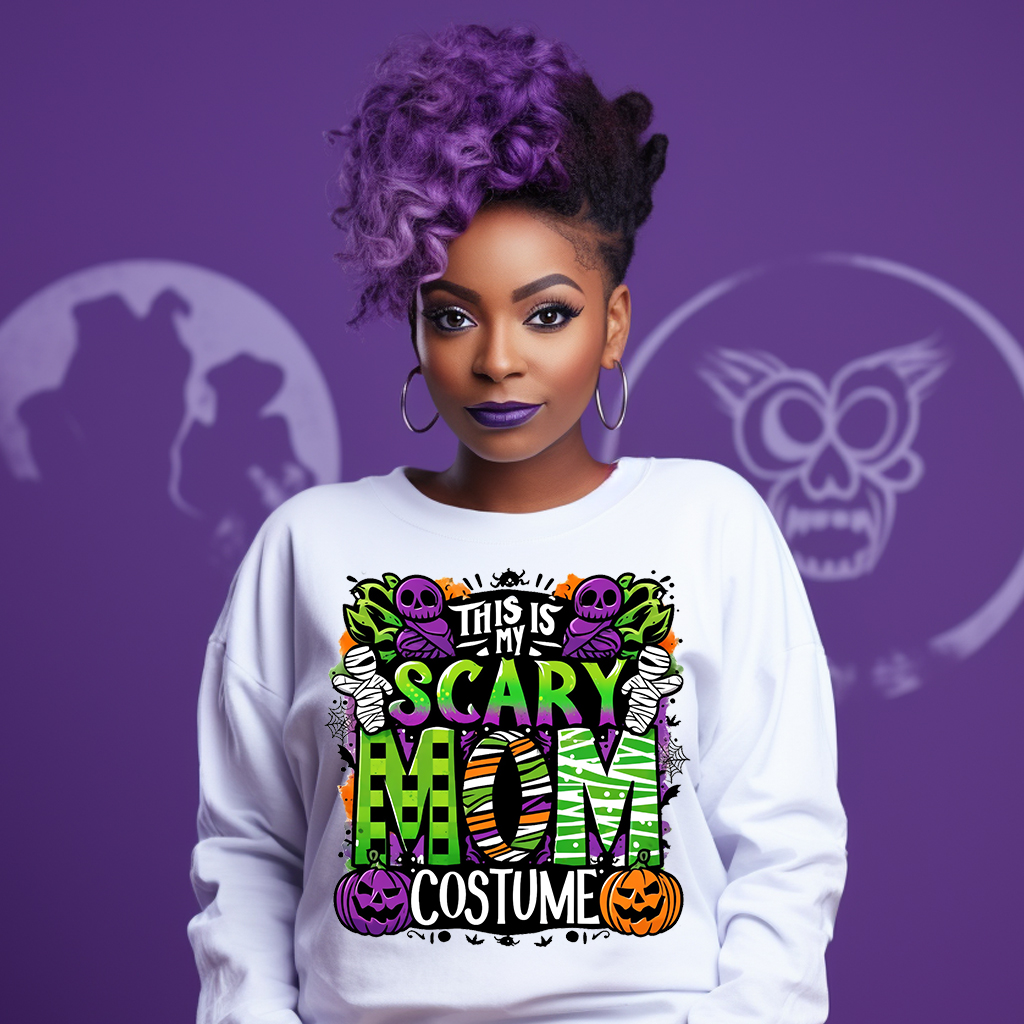 'This Is My Scary Mom Costume' Spooky Halloween Typography with Playful ...