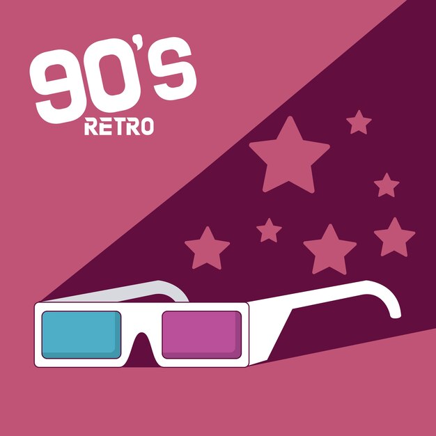 Retro 90s Vibes with 3D Glasses and Vibrant Stars | Jiffy Designs