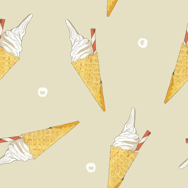 Whimsical Ice Cream Cone Pattern with Polka Dots | Jiffy Designs