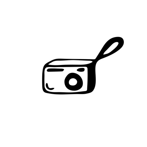 Hand Drawn Camera Icon. Picture Of A Camera On A White Background ...