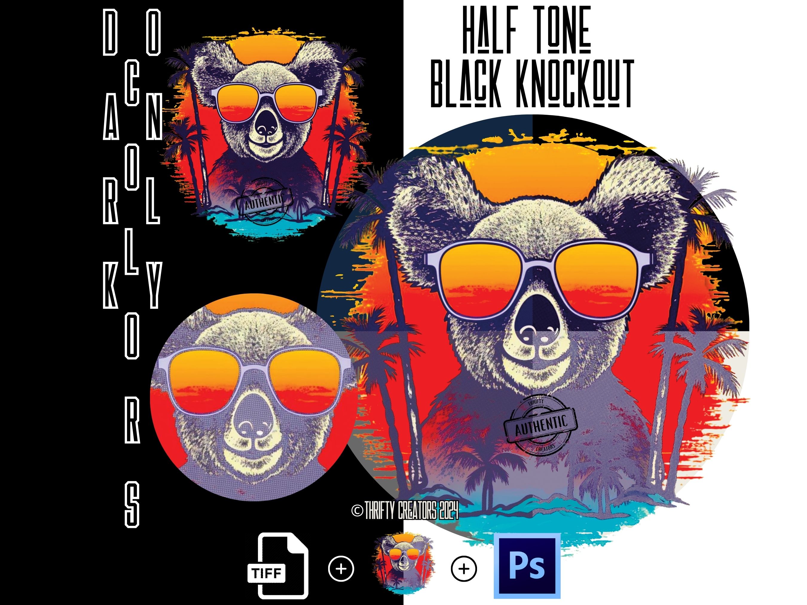 Retro Cool Koala, Halftone, Half tone, Half-tone, graffiti, Streetwear ...