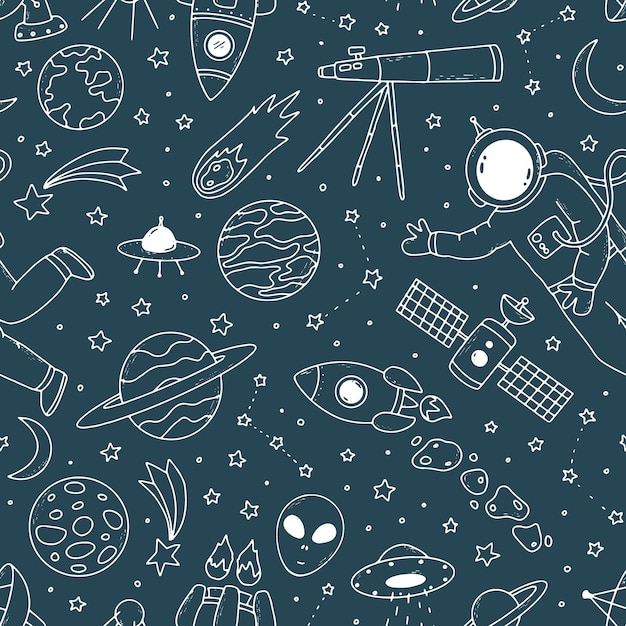 Cosmic Collection of Celestial Icons and Space Exploration Symbols ...