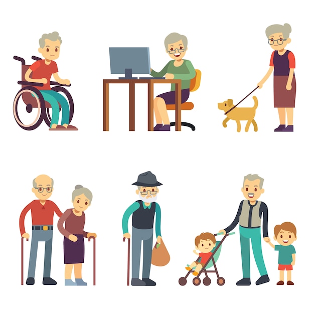 Diverse Collection of Inclusive Elderly Lifestyle Illustrations | Jiffy Designs