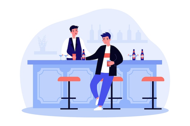 Two Men Enjoying Drinks at the Bar Counter | Jiffy Designs