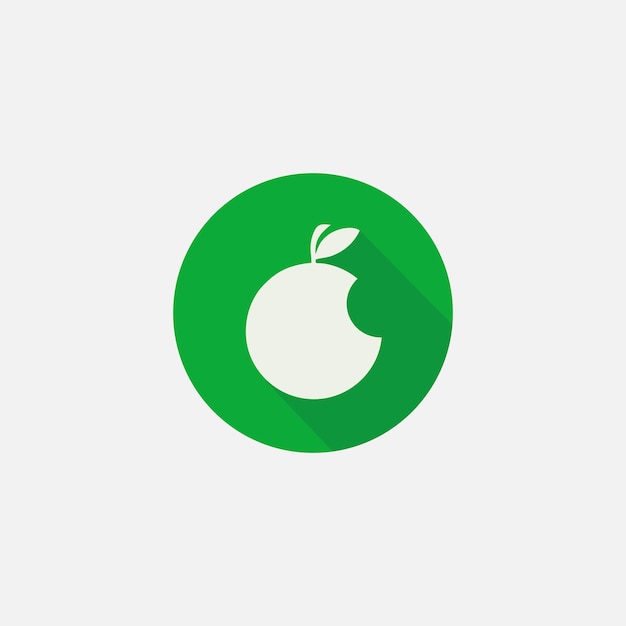 Simple and Stylish Apple Icon in Vibrant Green Circle | Jiffy Designs