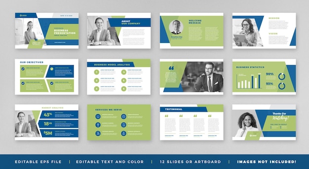Vibrant Professional Presentation Slides with Headshot Portraits ...