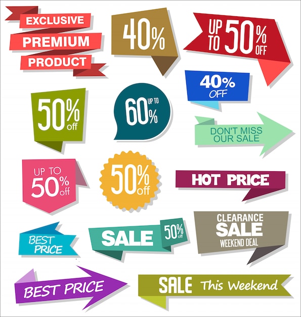 Vibrant Collection of Versatile Sales Promotion Badges and Labels ...