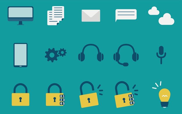 Diverse Technology Icons Representing Digital Communication Tools ...