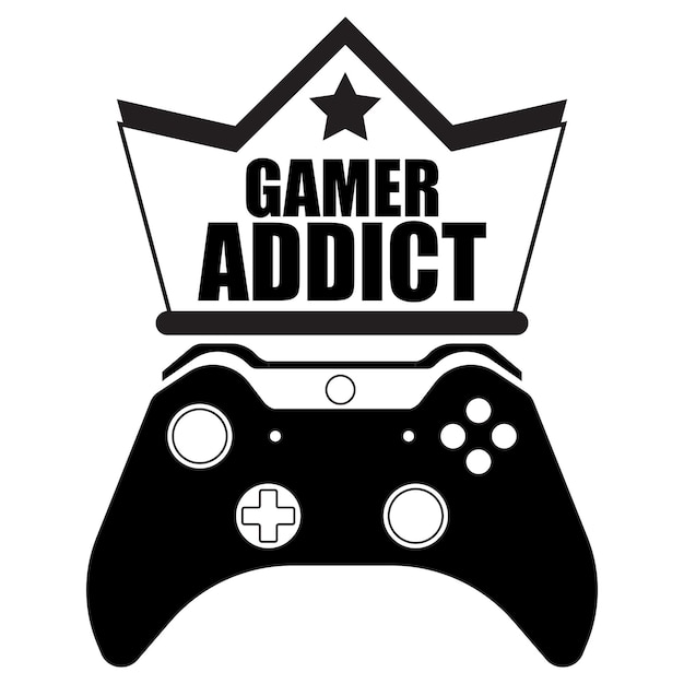 Embrace the Gaming Passion: Gamer Addict's Iconic Emblem | Jiffy Designs