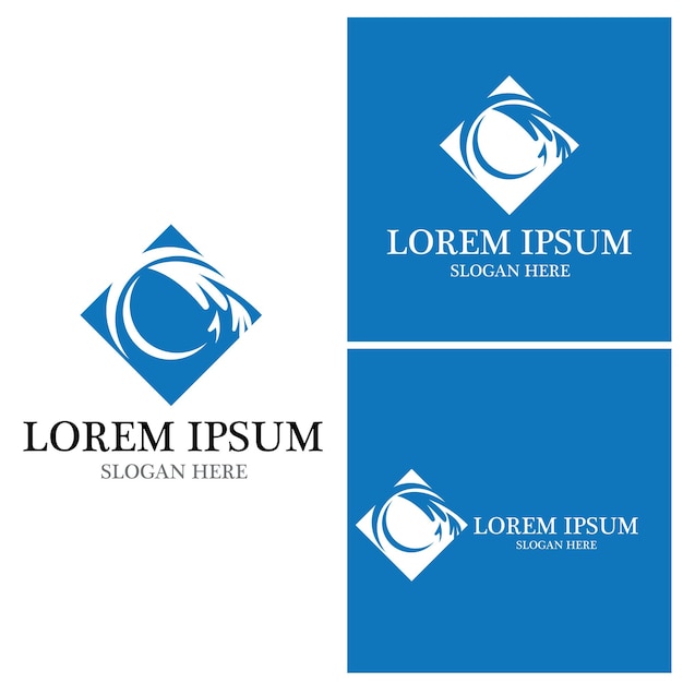 Elegant Blue Abstract Logo Design with Swooping Shapes | Jiffy Designs