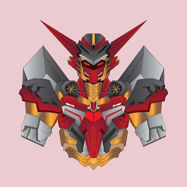 Powerful Mecha Warrior Emblem with Striking Design | Jiffy Designs