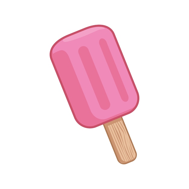 Vibrant Pink Popsicle Illustration with Wooden Stick | Jiffy Designs